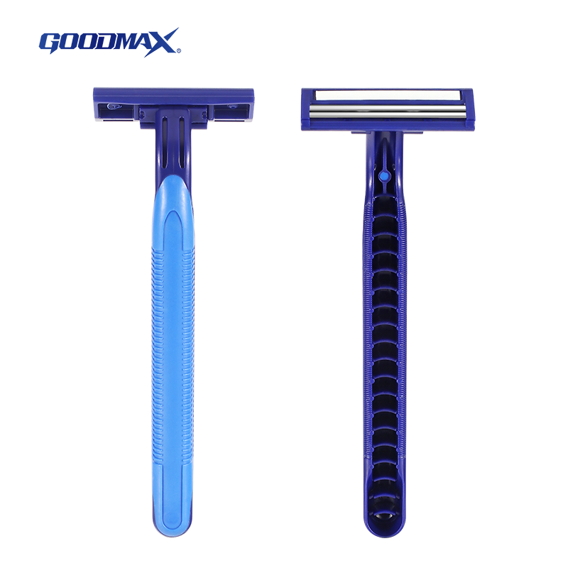 China Economic classic design rubber handle disposable twin blade men ...